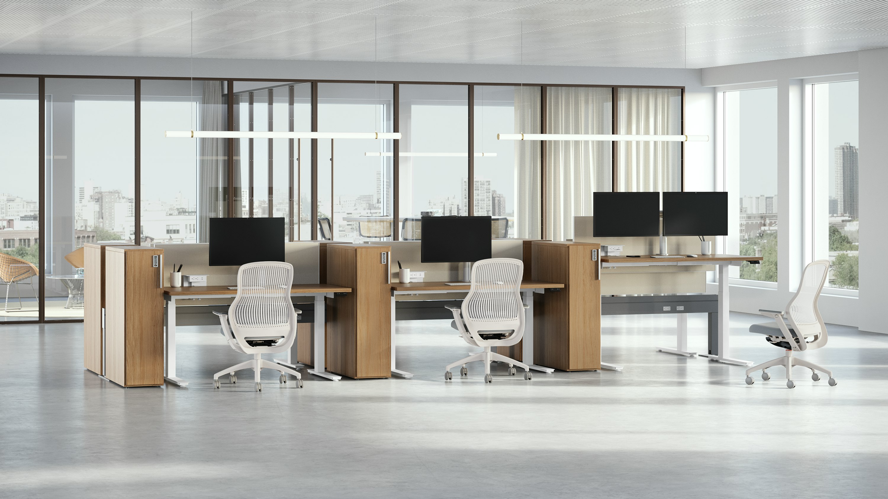 Lev by Knoll Height-Adjustable Table, Knoll | MillerKnoll