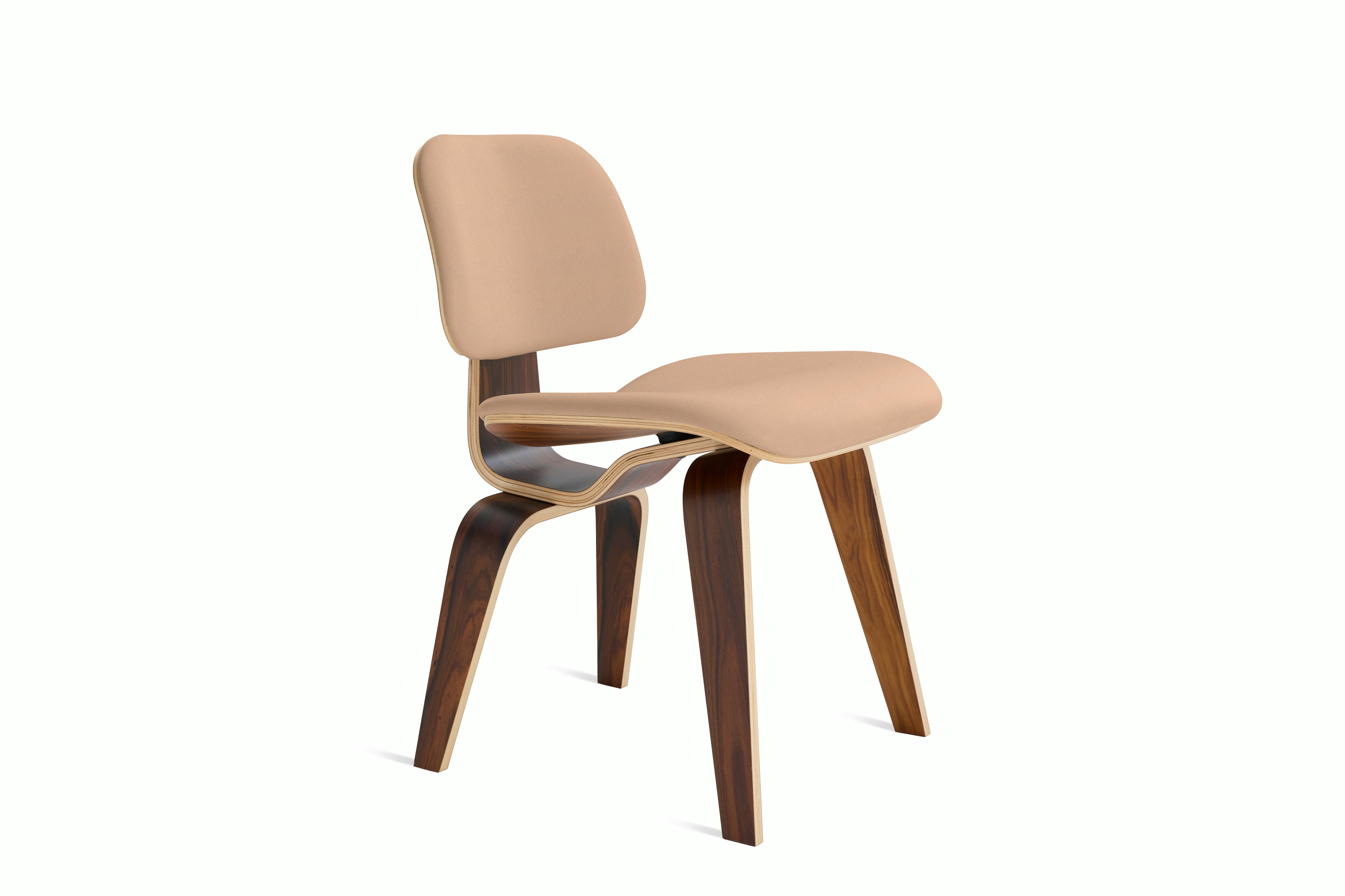 Eames Molded Plywood Dining Chair Wood Base (DCW), Upholstered